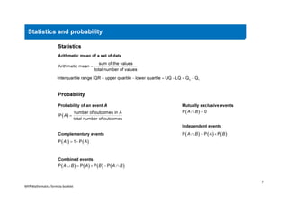 Mathematics formula booklet | PDF