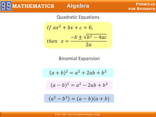 Mathematics Formulae | PPSX | Chemistry | Science