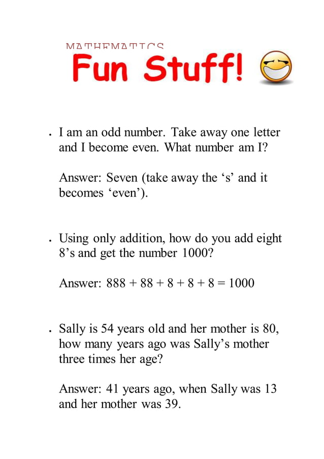 Mathematics fun | PDF