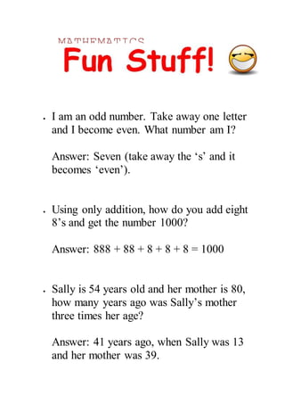 Interesting Mathematical Facts