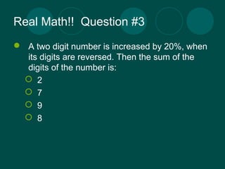 Math Quiz With Answers