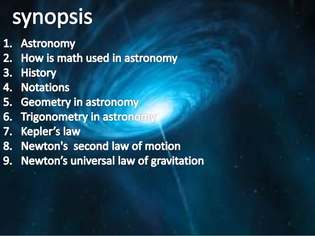 Mathematics in astronomy