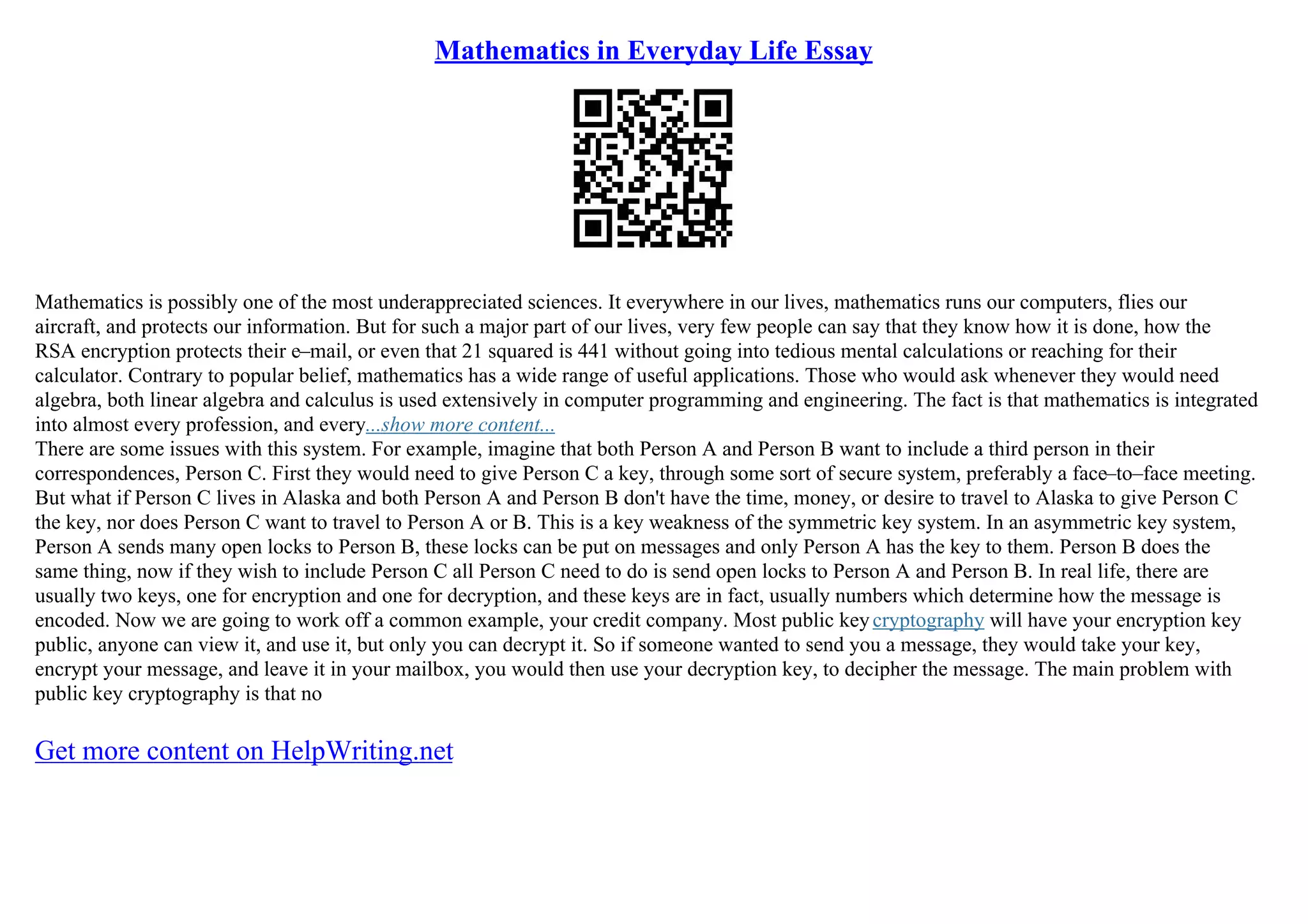 Mathematics In Everyday Life Essay | PDF