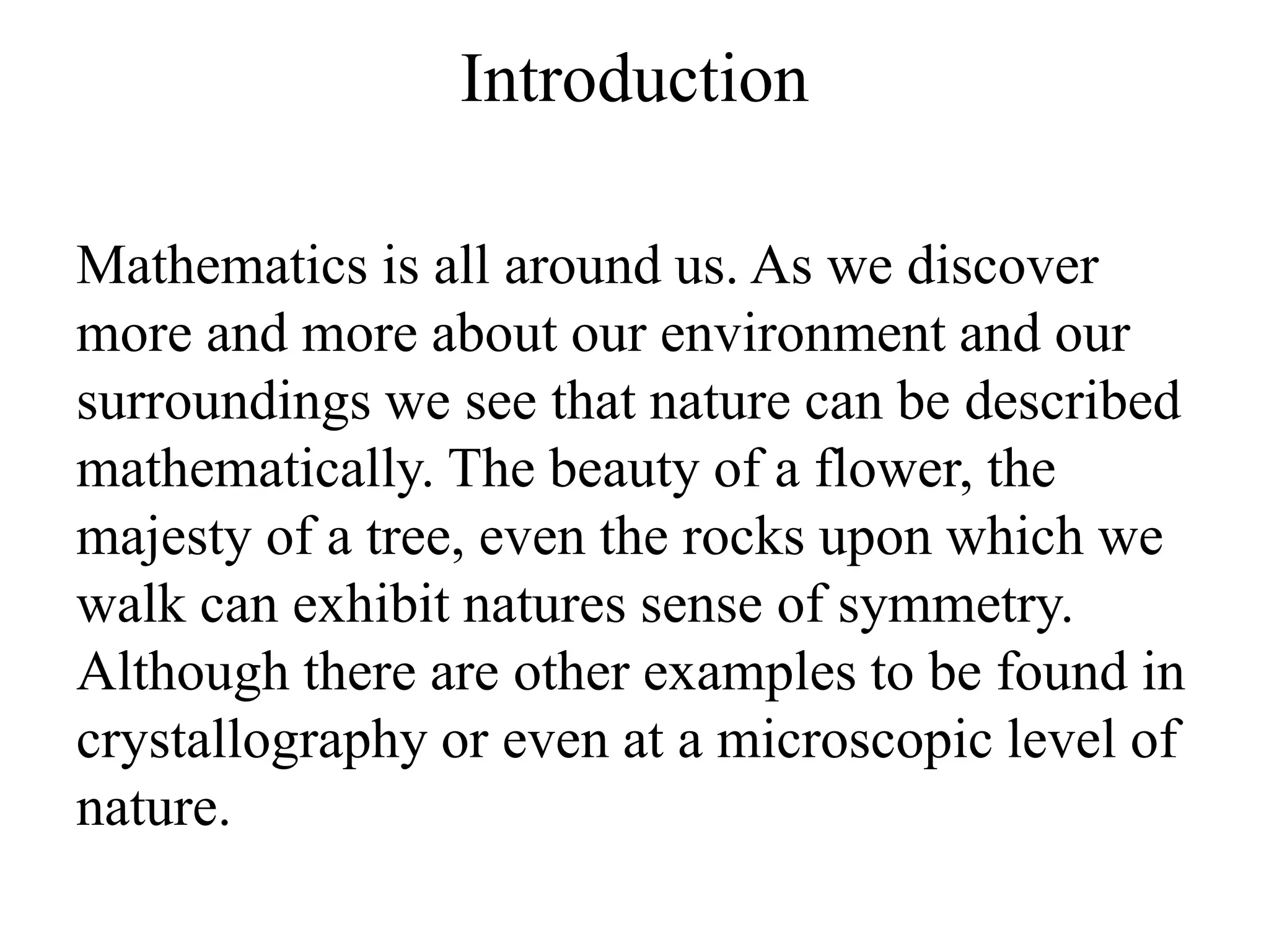 Mathematics in nature | PDF