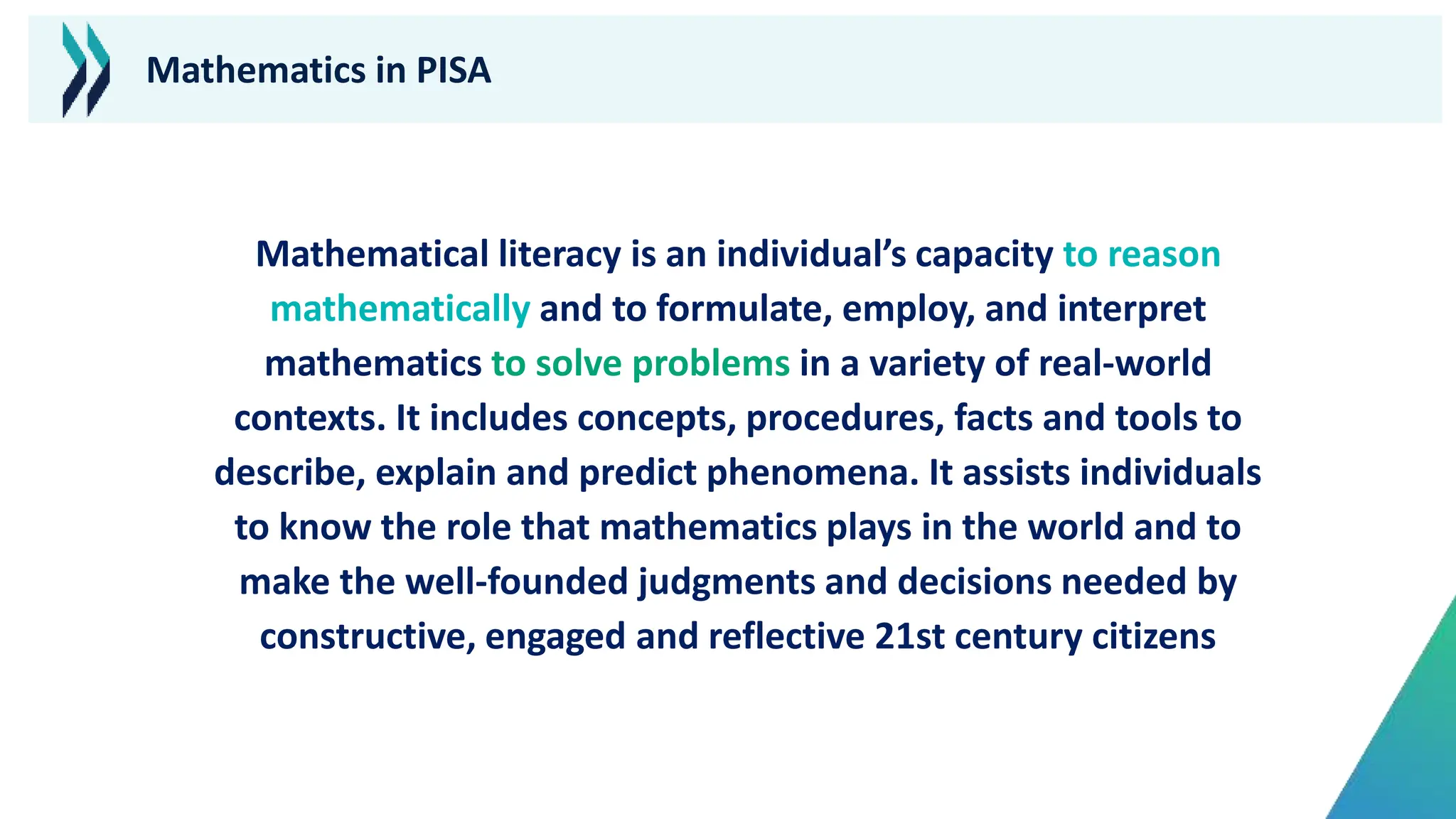Mathematics in PISA by Andreas Schleicher - 31 October 2023 OECD ...