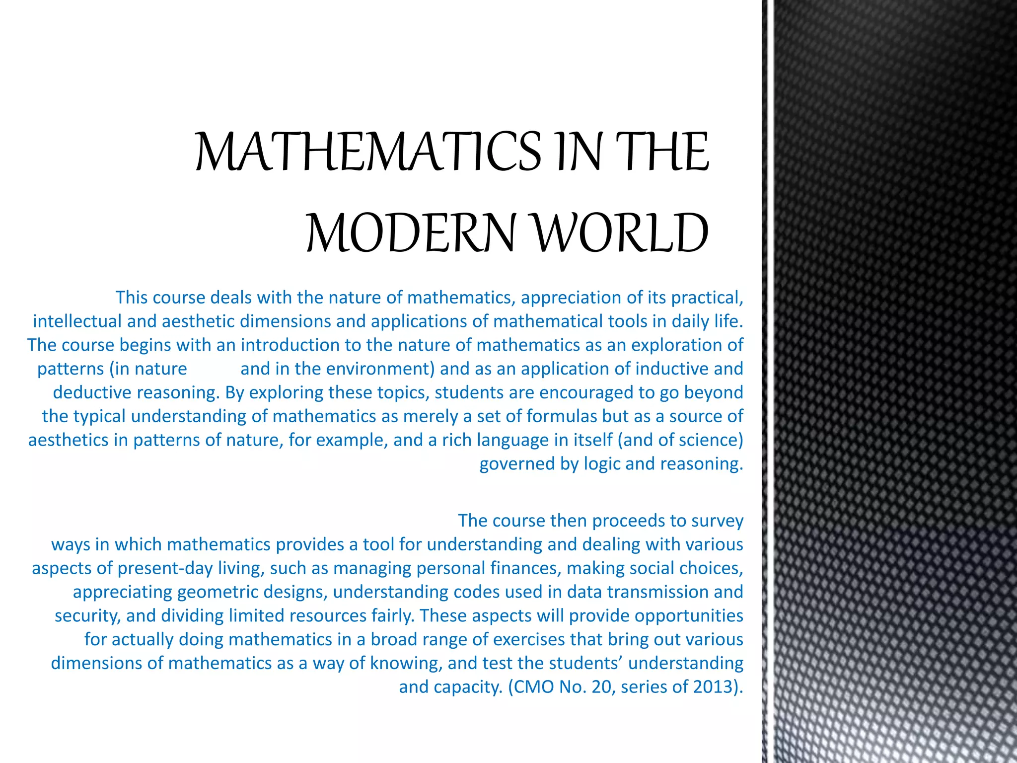 Mathematics in the modern world | PPTX
