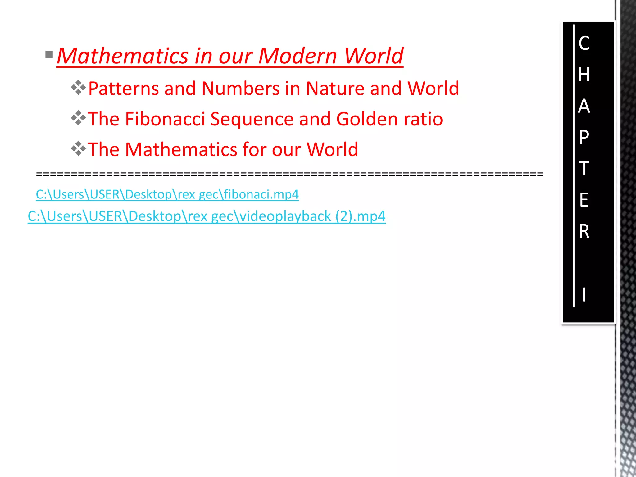 Mathematics in the modern world | PPTX