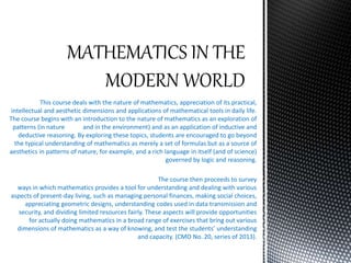 Mathematics in the modern world | PPTX