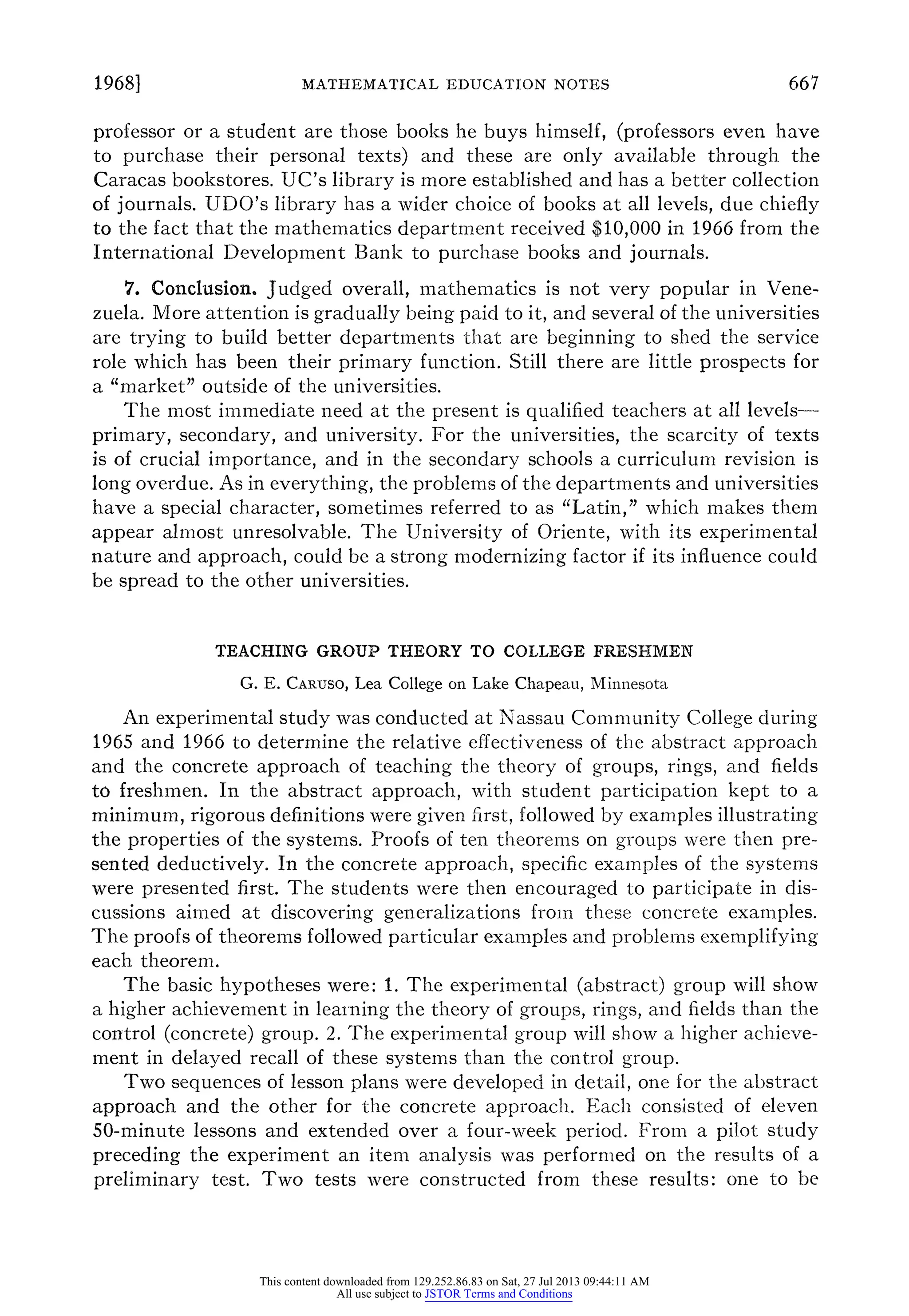 Mathematics in Venezuela in the sixties by P. R Montgomery (1936-2013 ...