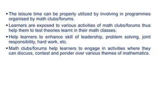 Mathematics laboratory & mathematics club | PPTX