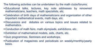 Mathematics laboratory & mathematics club | PPTX