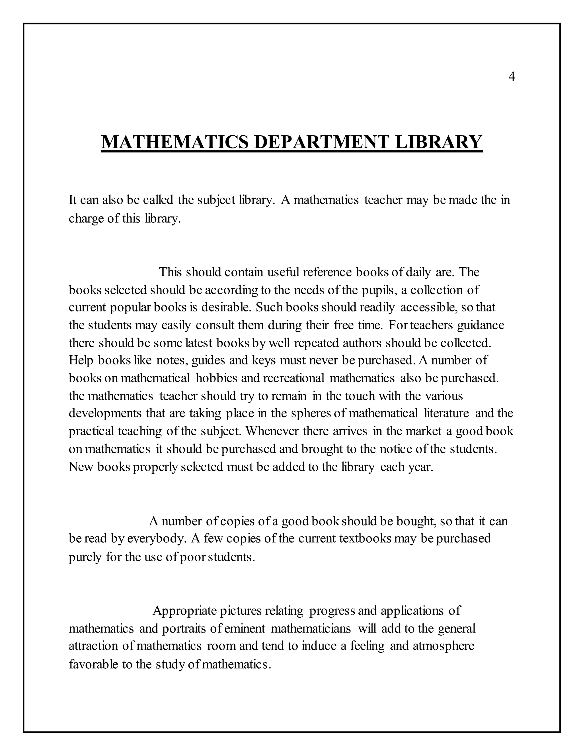 Mathematics library | DOCX
