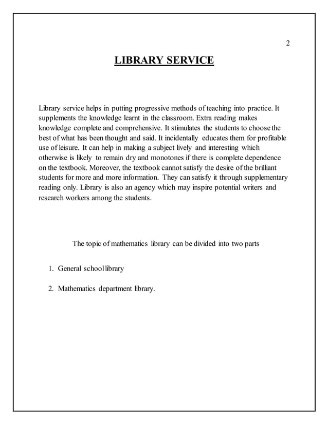 Mathematics library | DOCX
