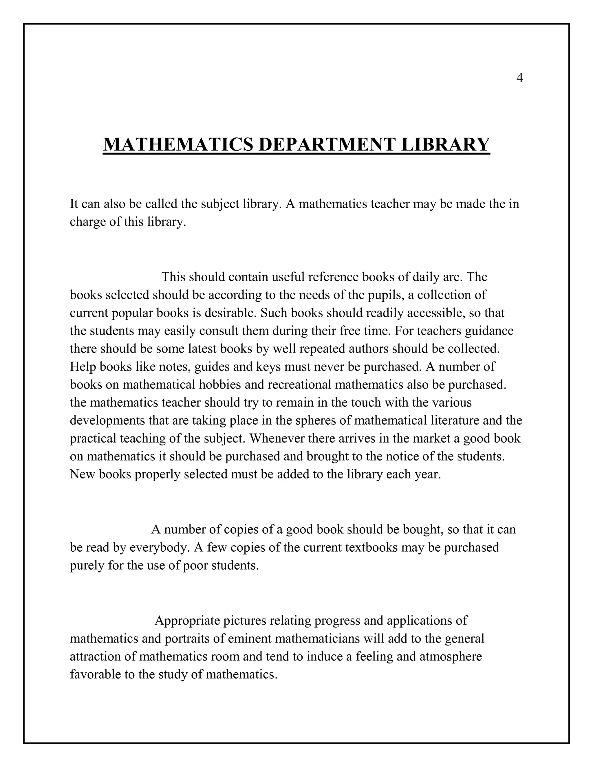 Mathematics library | DOCX