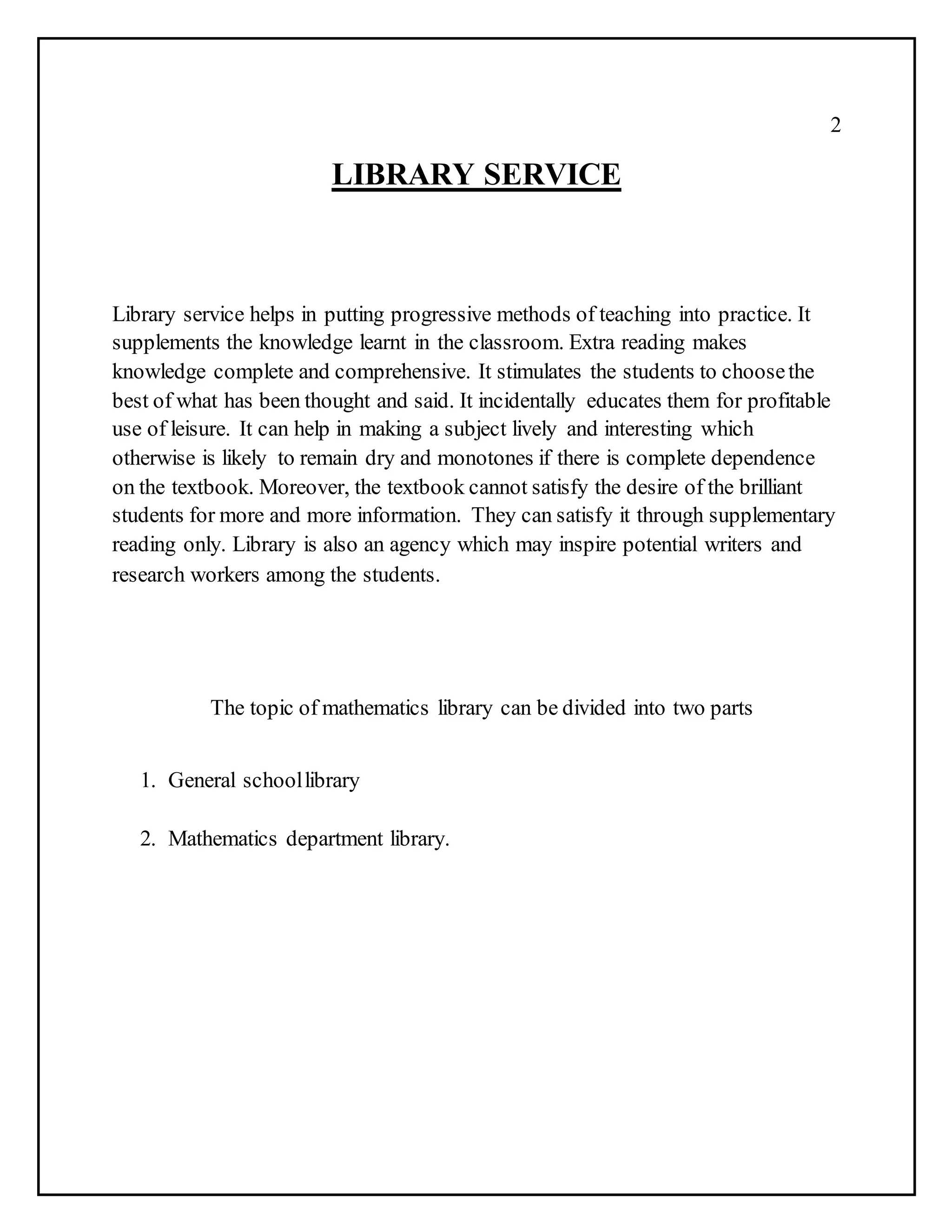 Mathematics library | DOCX
