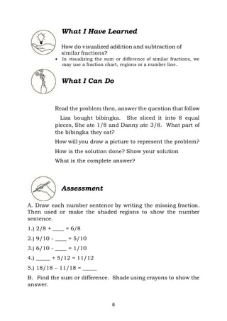 Mathematics module 33 visualizing addition or subtraction of similar ...