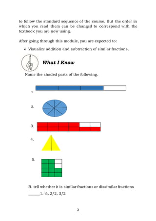 Mathematics module 33 visualizing addition or subtraction of similar ...