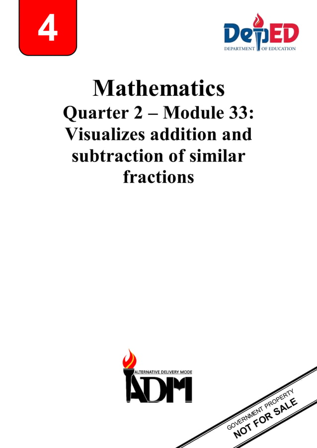 Mathematics Module 33 Visualizing Addition Or Subtraction Of Similar Mathematics Module 33 Visualizing Addition Or Subtraction Of Similar
