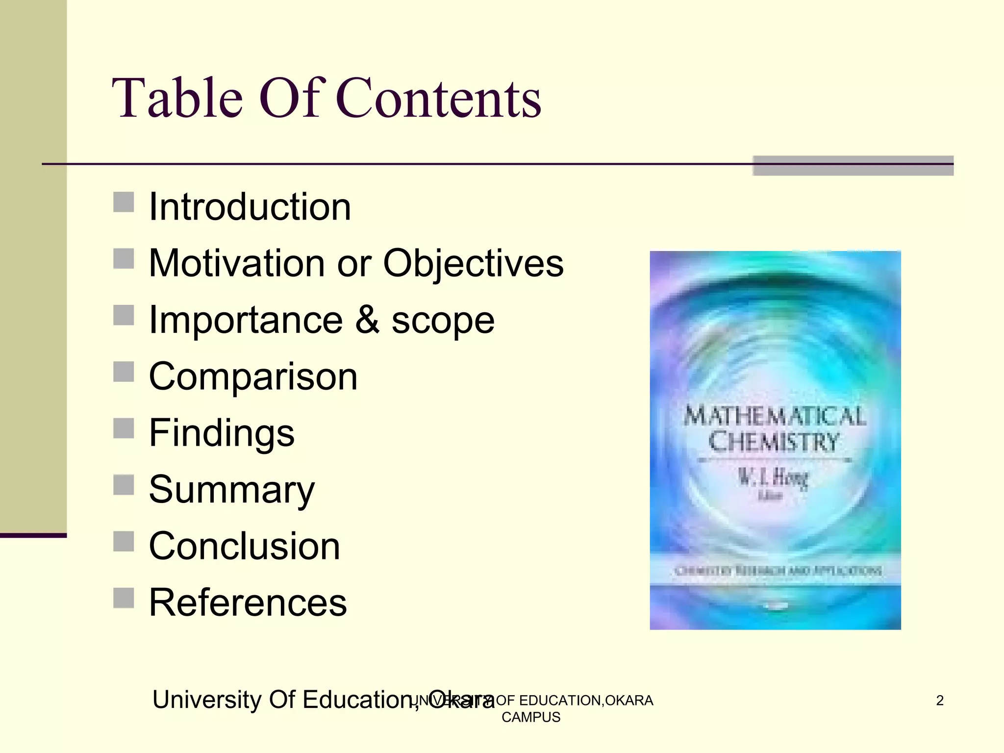 Mathematics of chemistry | PPT