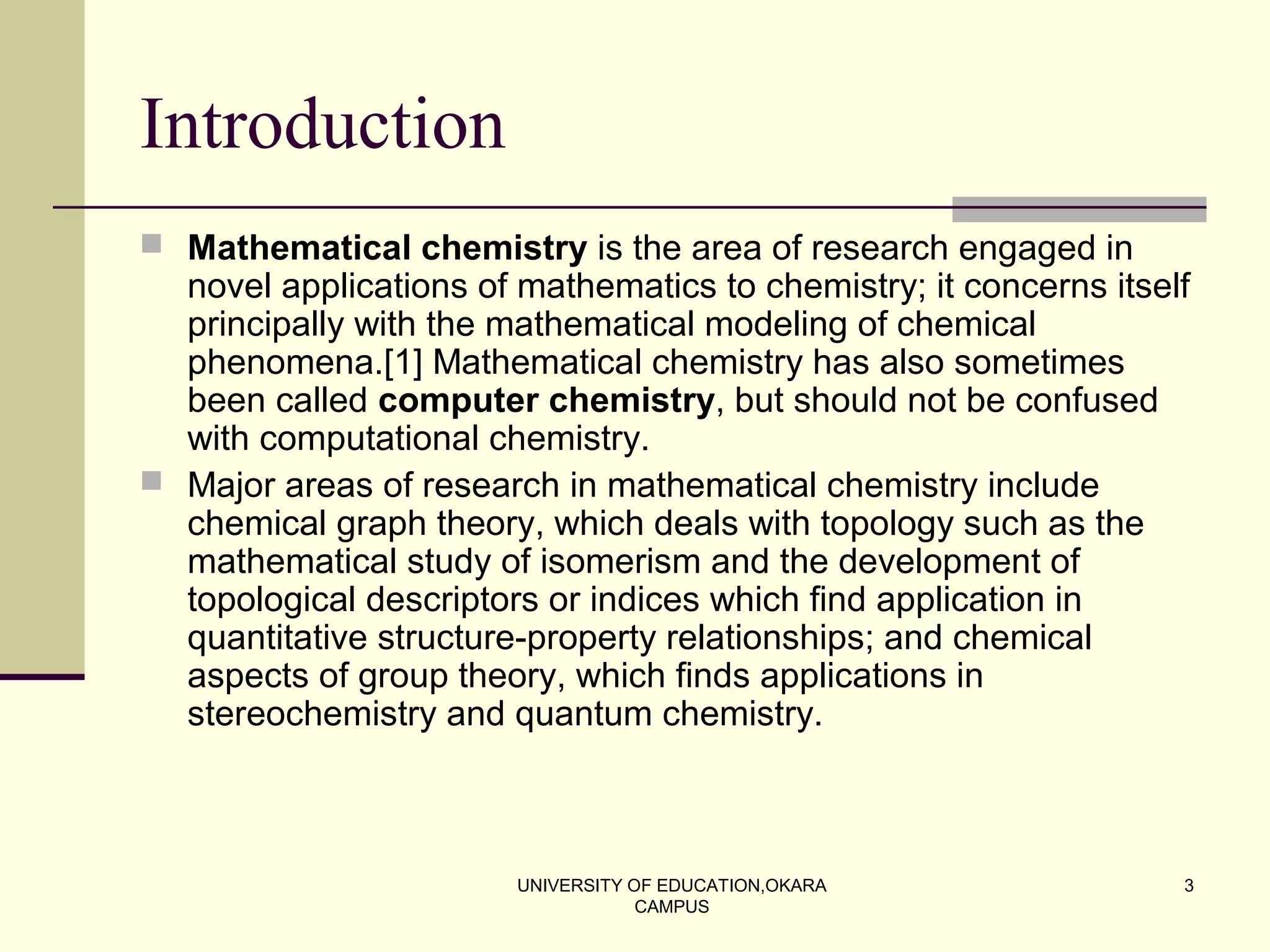 Mathematics of chemistry | PPT