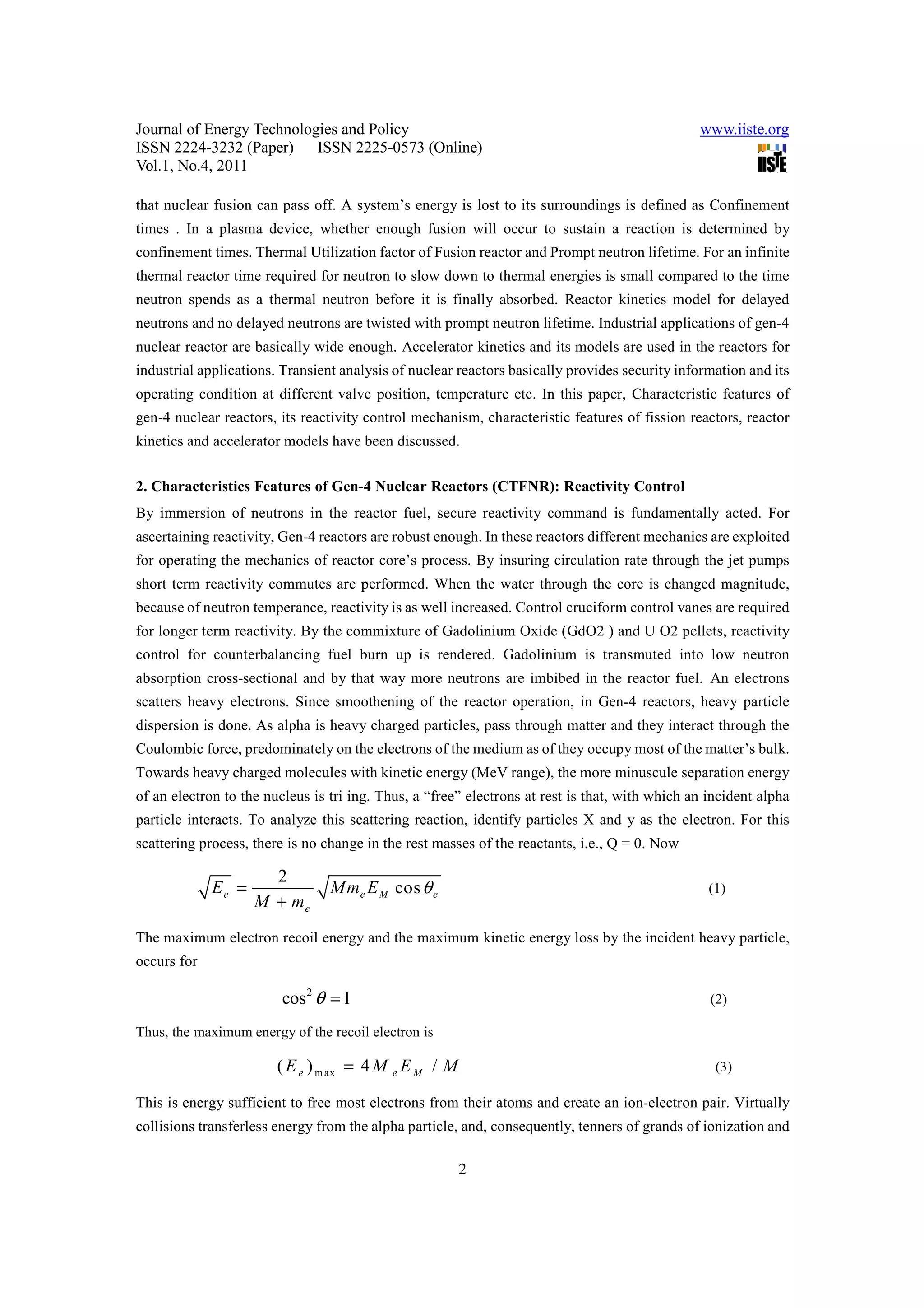 Mathematics of fusion reactors and energy gain factor model | PDF | Physics | Science