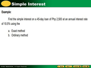 Mathematics+of+Money.ppt_simple and compound interest | PPT | Stocks ...