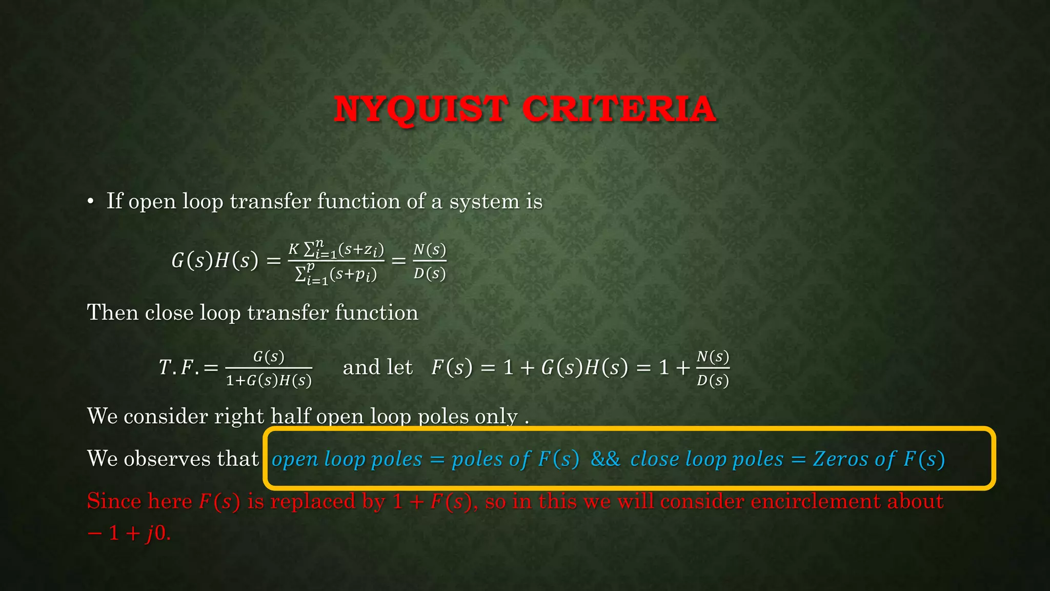 Mathematics of nyquist plot [autosaved] [autosaved] | PPTX