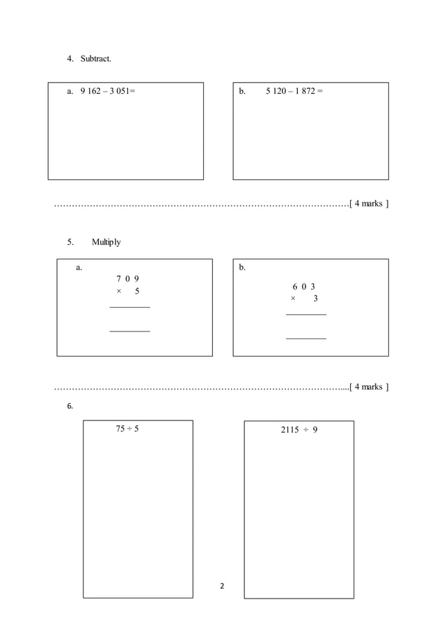 Mathematics paper 2 year 3 (sumative test 1) | DOCX