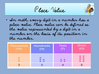 Mathematics Place Value Standard 3 | PPT