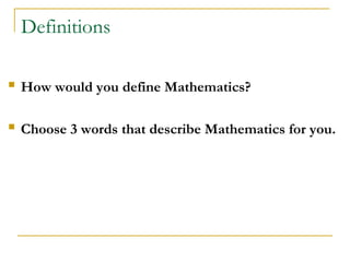 Mathematics power point 2012 13 | PPT