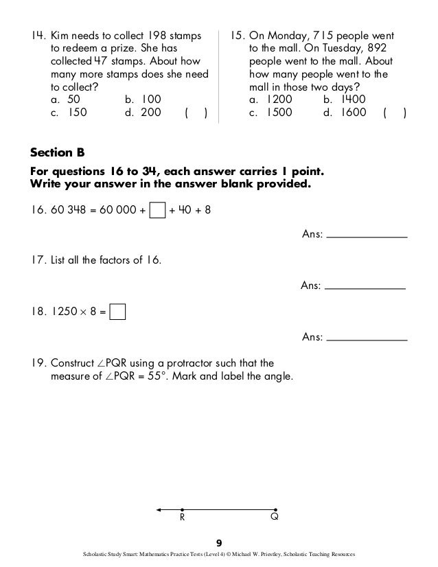Mathematics practice test 4