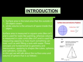 Maths presentation surface area and volume | PPTX