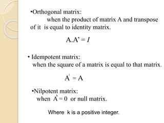 MATRICES AND ITS TYPE | PPTX