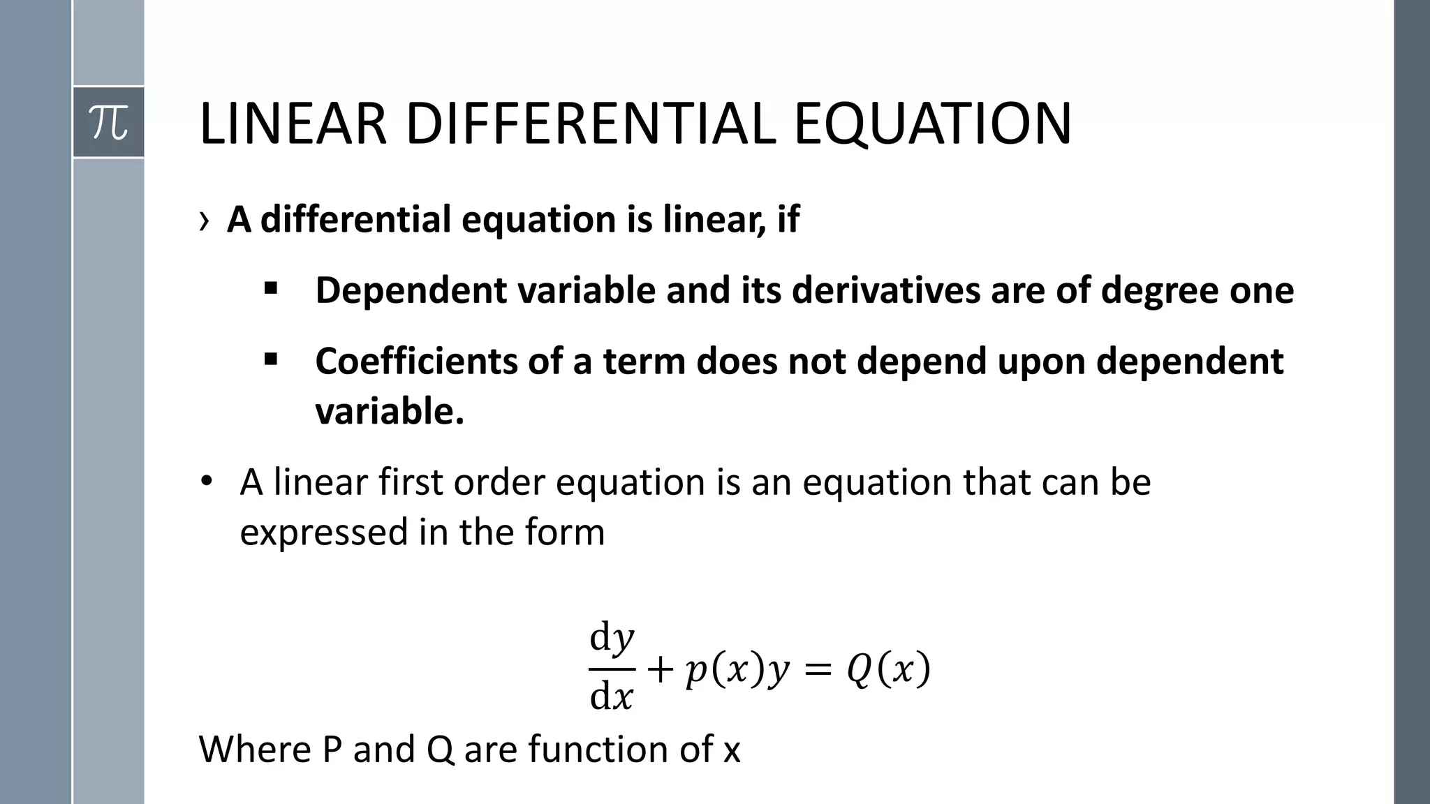 LINEAR DIFFERENTIAL EQUATION & BERNOULLI`S EQUATION | PDF