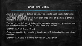 Distributive property of sets (class 11 mathematics project) | PPTX