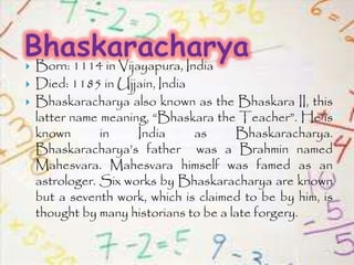 Great Indian Mathematicians | PPTX