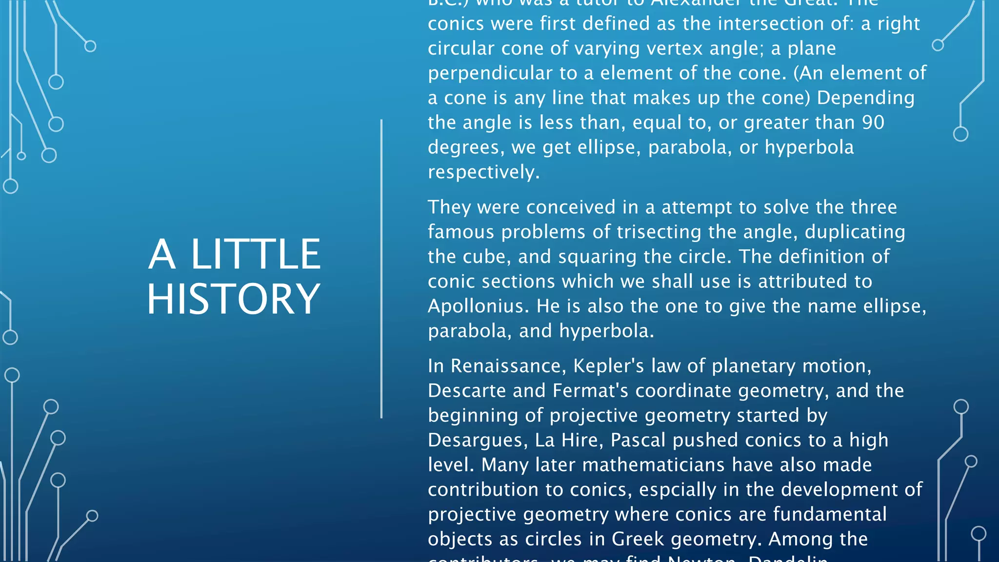 Conic Sections (Class 11 Project) | PPTX