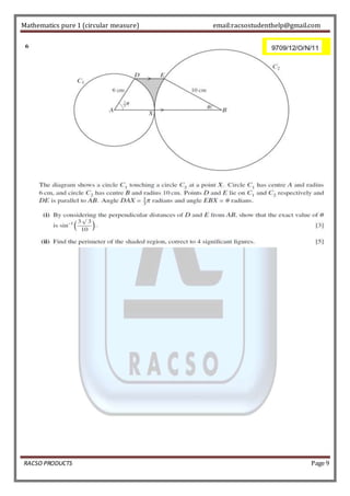 AS LEVEL CIRCULAR MEASURE GEOMETRY EXPLAINED | DOCX