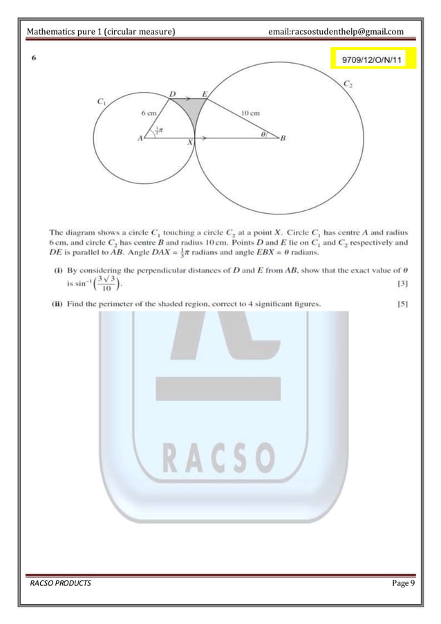 AS LEVEL CIRCULAR MEASURE GEOMETRY EXPLAINED | DOCX
