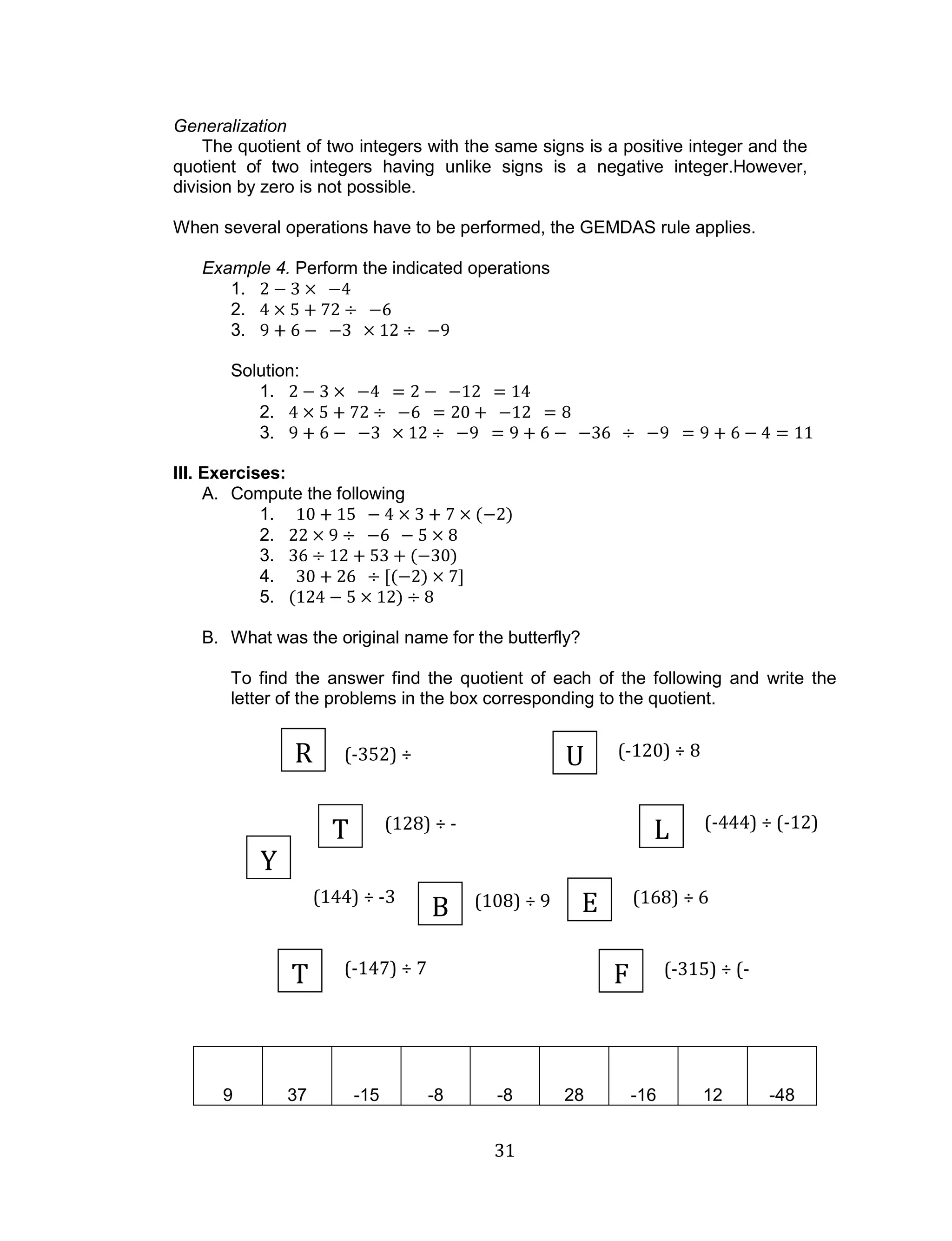 K TO 12 GRADE 7 LEARNING MODULE IN MATHEMATICS (Q1-Q2) | PDF