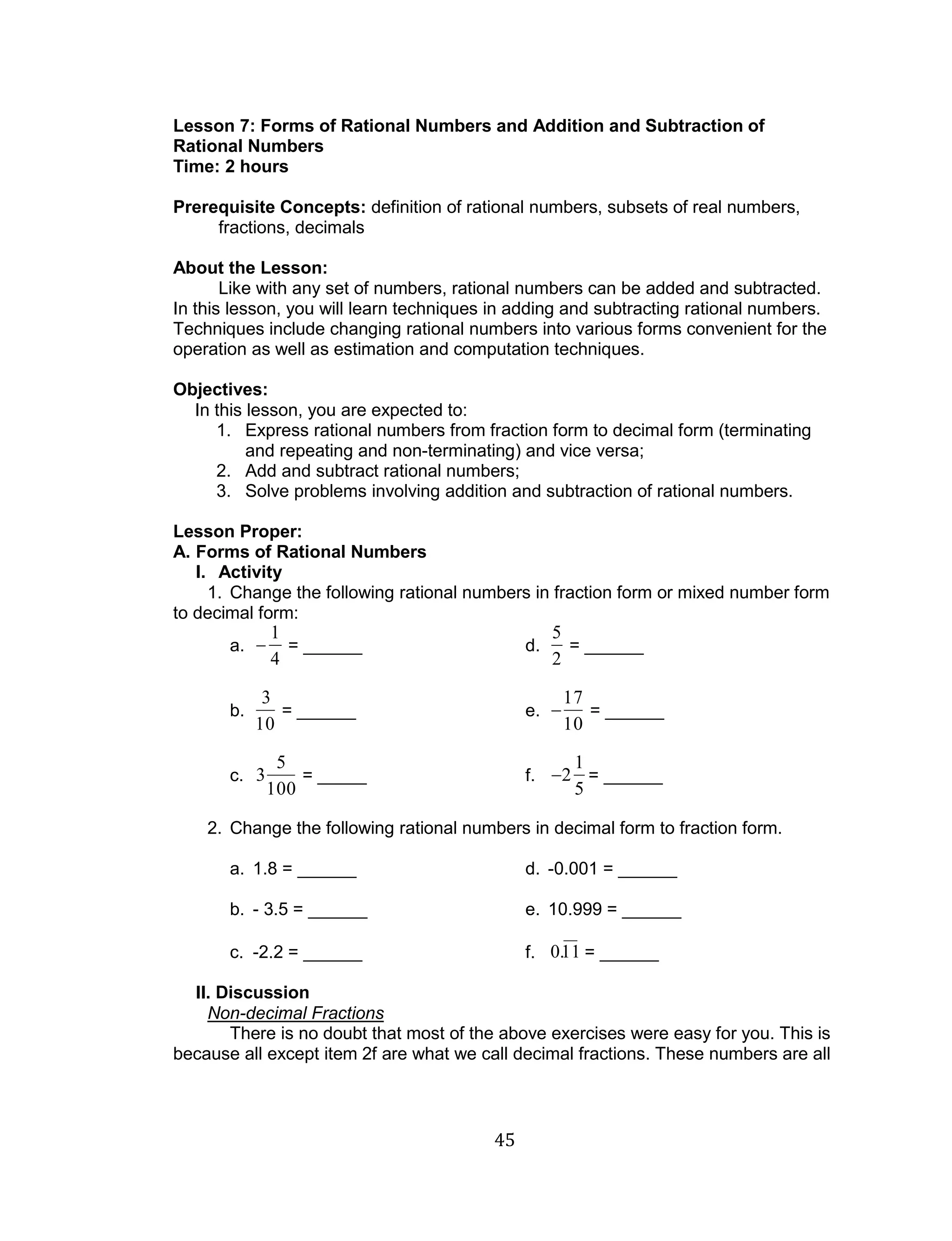K TO 12 GRADE 7 LEARNING MODULE IN MATHEMATICS (Q1-Q2) | PDF