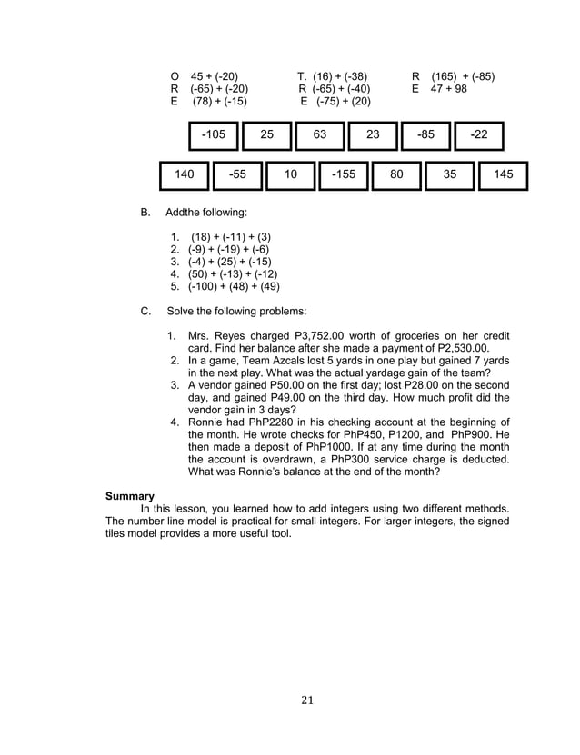 K TO 12 GRADE 7 LEARNING MODULE IN MATHEMATICS (Q1-Q2) | PDF ...