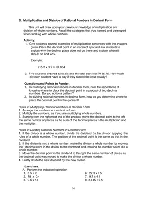 K TO 12 GRADE 7 LEARNING MODULE IN MATHEMATICS (Q1-Q2) | PDF