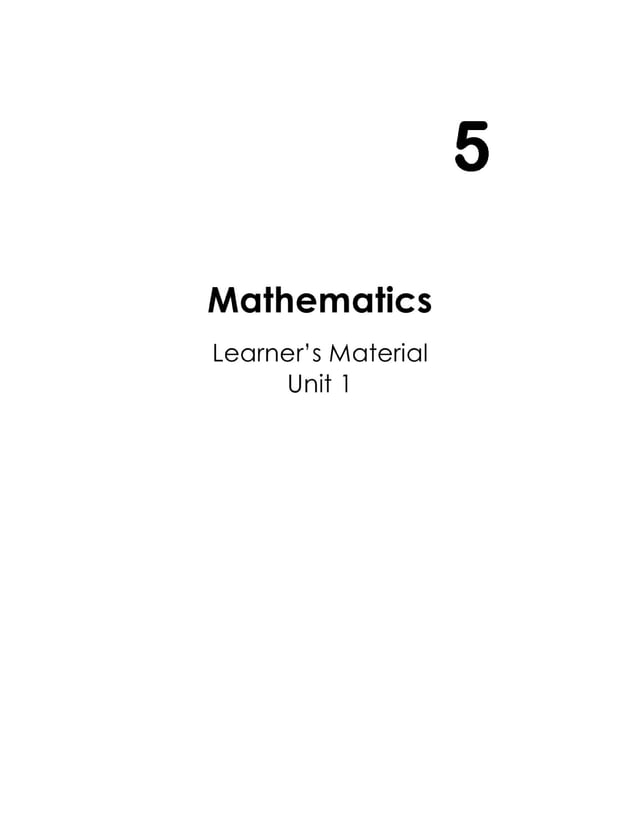 K TO 12 GRADE 5 LEARNER’S MATERIAL IN MATHEMATICS (Q1-Q4) | PDF