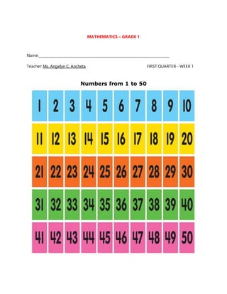 Mathematics q1 w1 | PDF