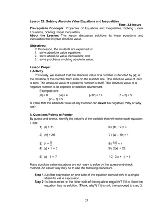 K TO 12 GRADE 7 LEARNING MODULE IN MATHEMATICS (Quarter 3) | PDF