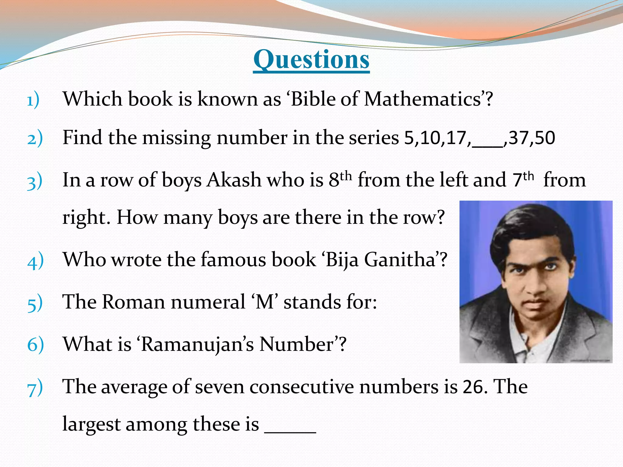 Mathematics Quiz- for school level | PPTX