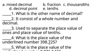 Mathematics Reviewer. in grade 5 pptx | PPTX