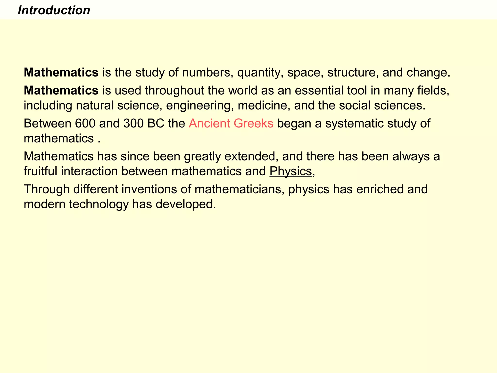 Mathematics evolution | PPT