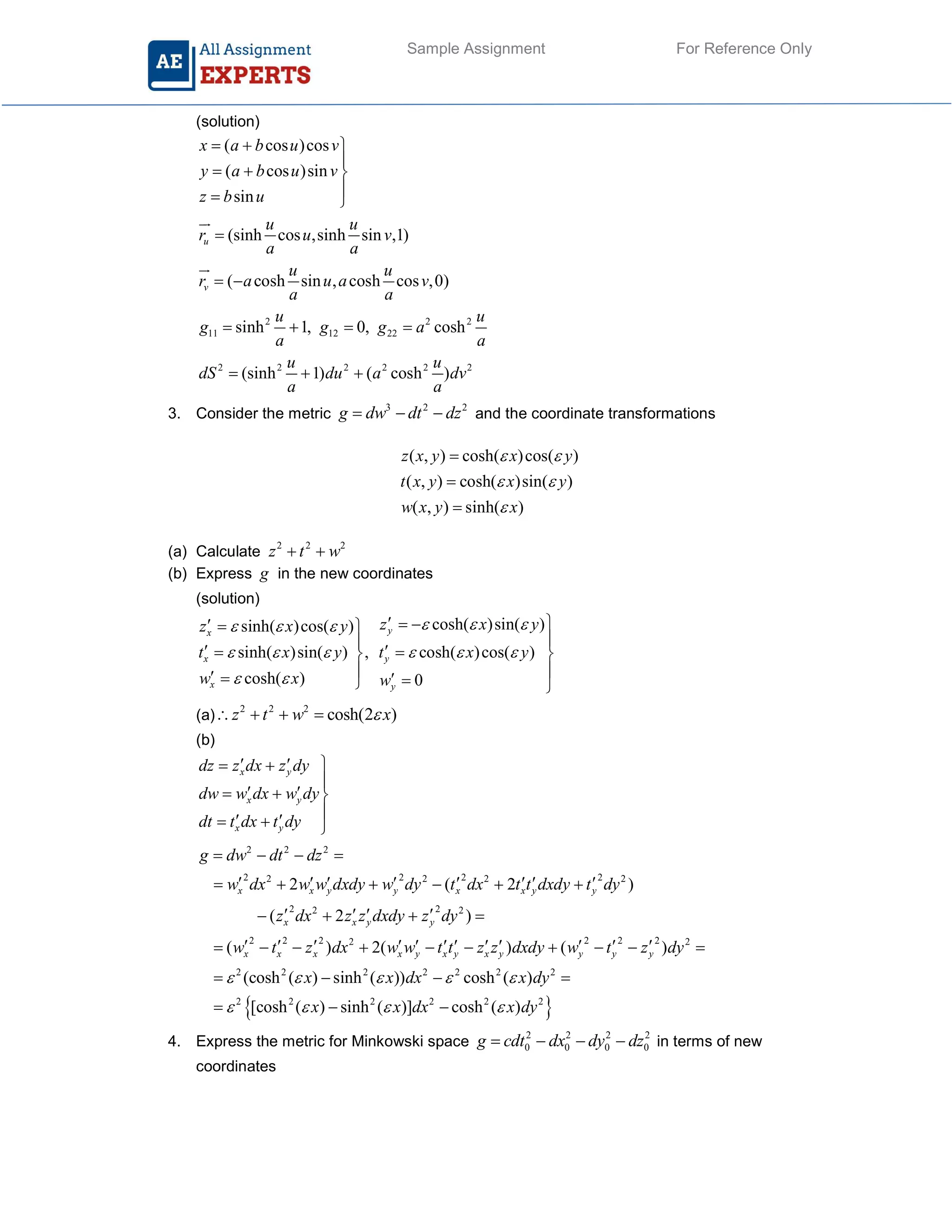 Mathematics sample assignment | PDF